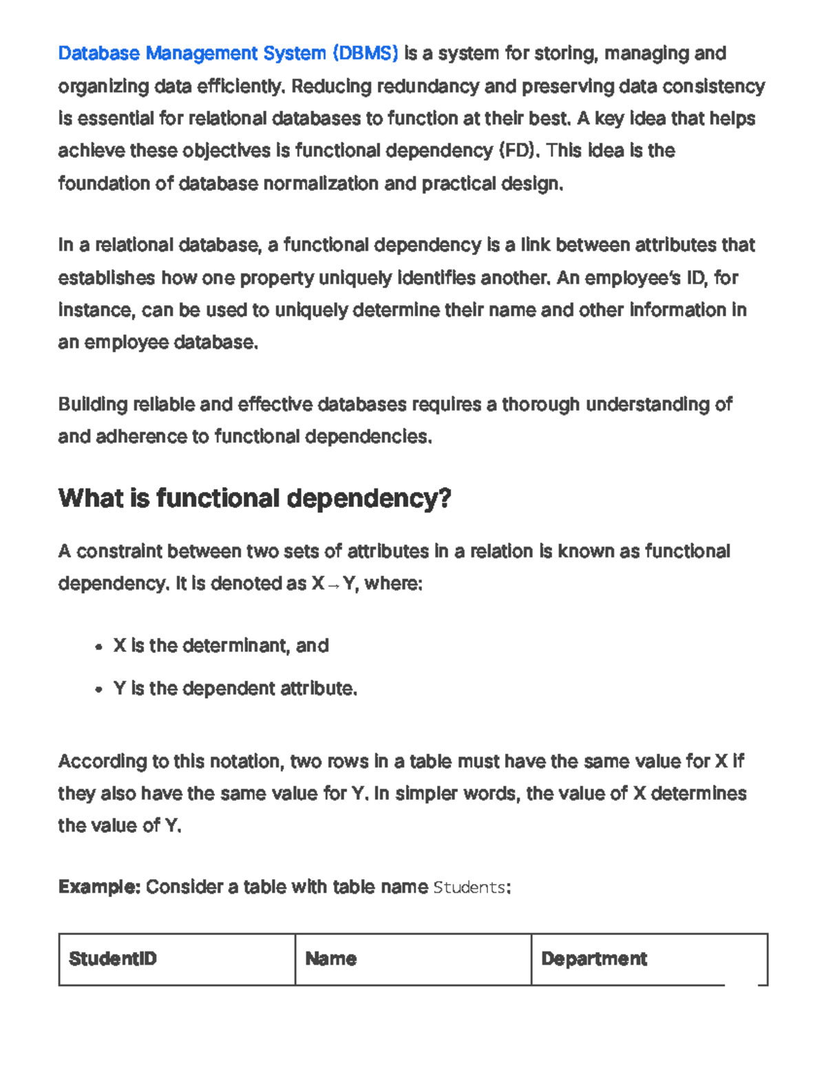 Functional Dependency in DBMS: Understanding and Applications - Studocu