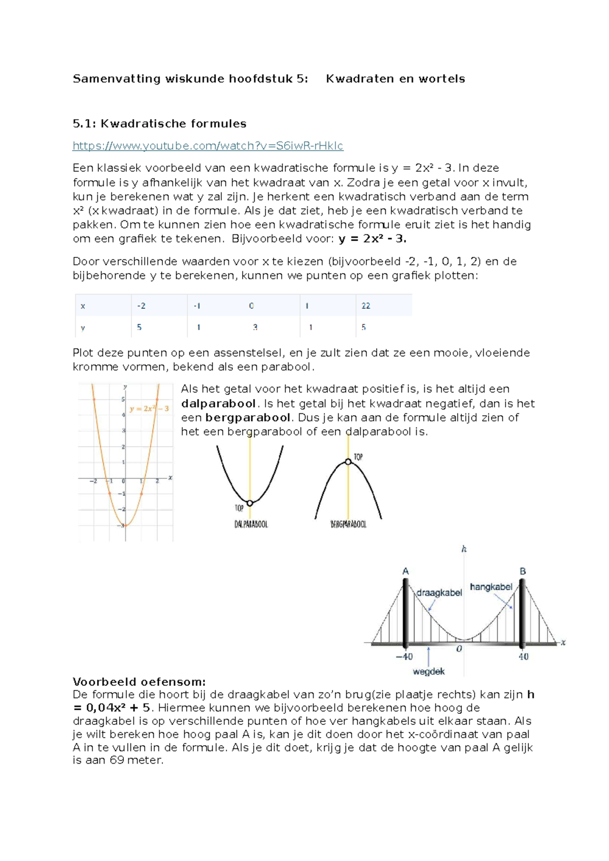 Samenvatting wiskunde hoofdstuk 5 - Kwadraten en Wortels - In deze ...