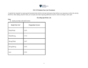 PSY 375 Module One Lab Worksheet Template - PSY 375 Module One Lab ...