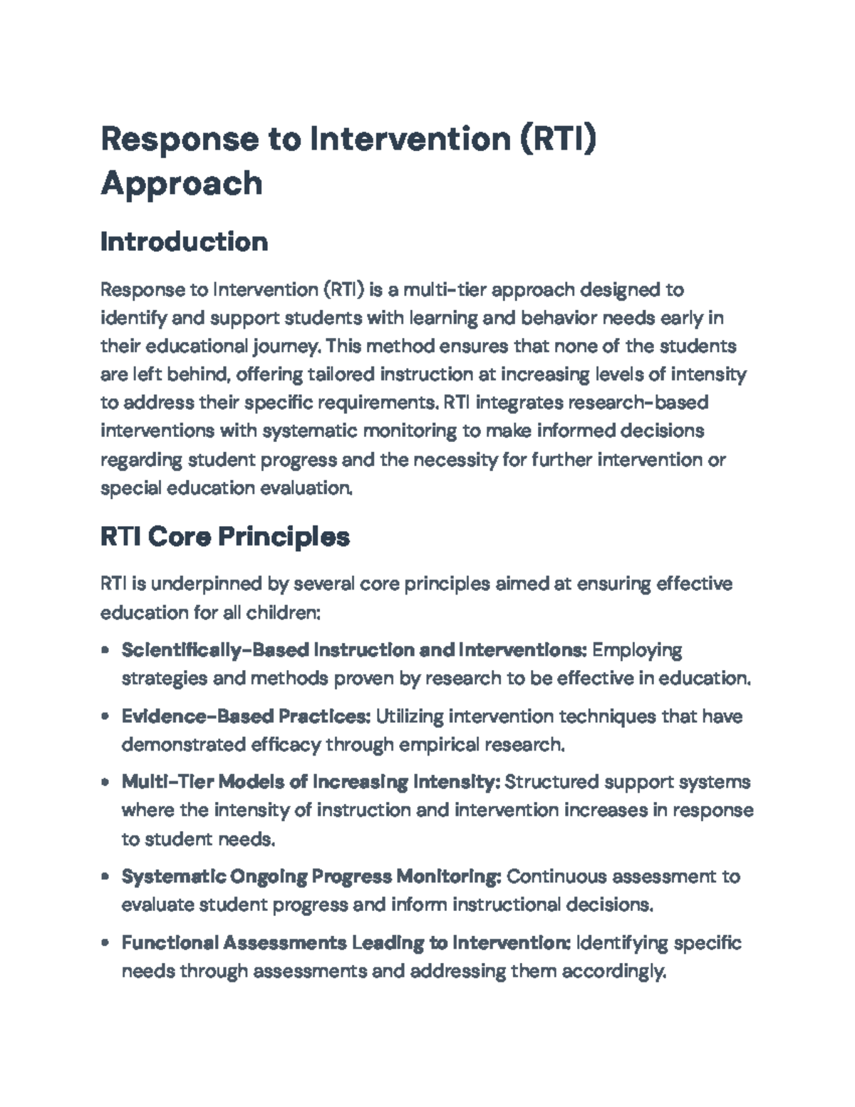 Response to Intervention (RTI) Approach: Strategies & Implementation ...