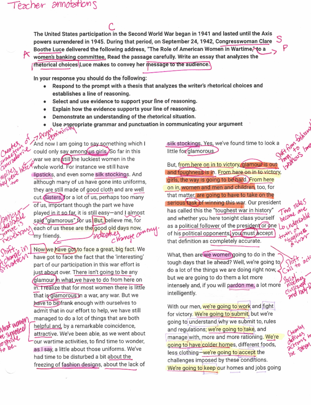 Luce Speech Annotations - Detailed Analysis and Notes - Studocu