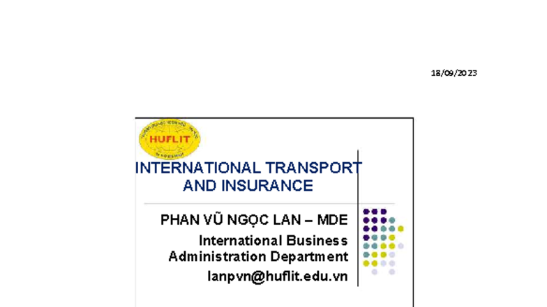 MDE International Business: Chapter 4 - Liner Chartering Overview - Studocu