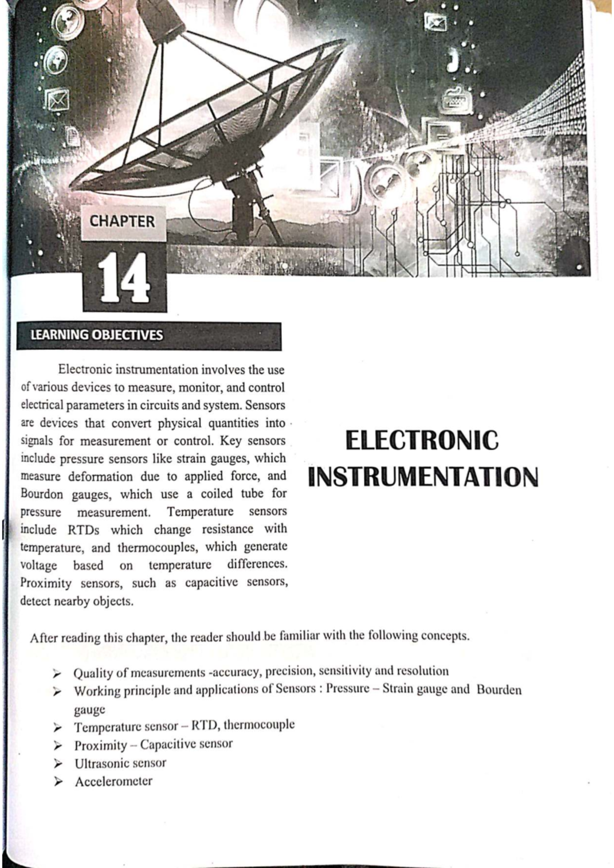 CHAPTER 14 LEARNING OBJECTIVES: Electronic Instrumentation and Sensor ...