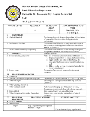 PHY SCI SEMI-LP 4 (9-5-22) - A Semi-Detailed Lesson Plan PHYSICAL ...