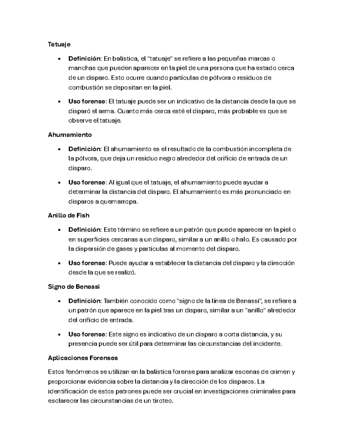 Tatuaje y ahumamiento en balística forense: análisis y aplicaciones ...