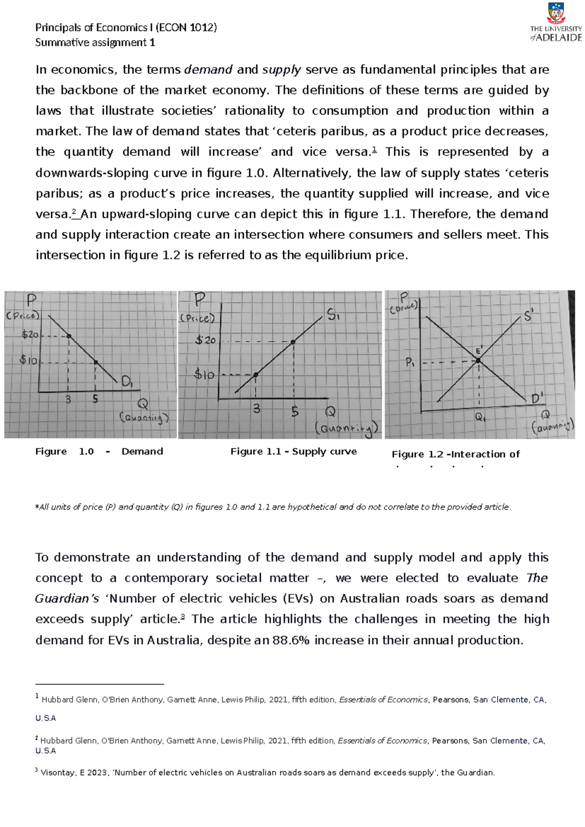 ECON 1012 Summative Assignment: Demand & Supply Analysis of EVs - Studocu