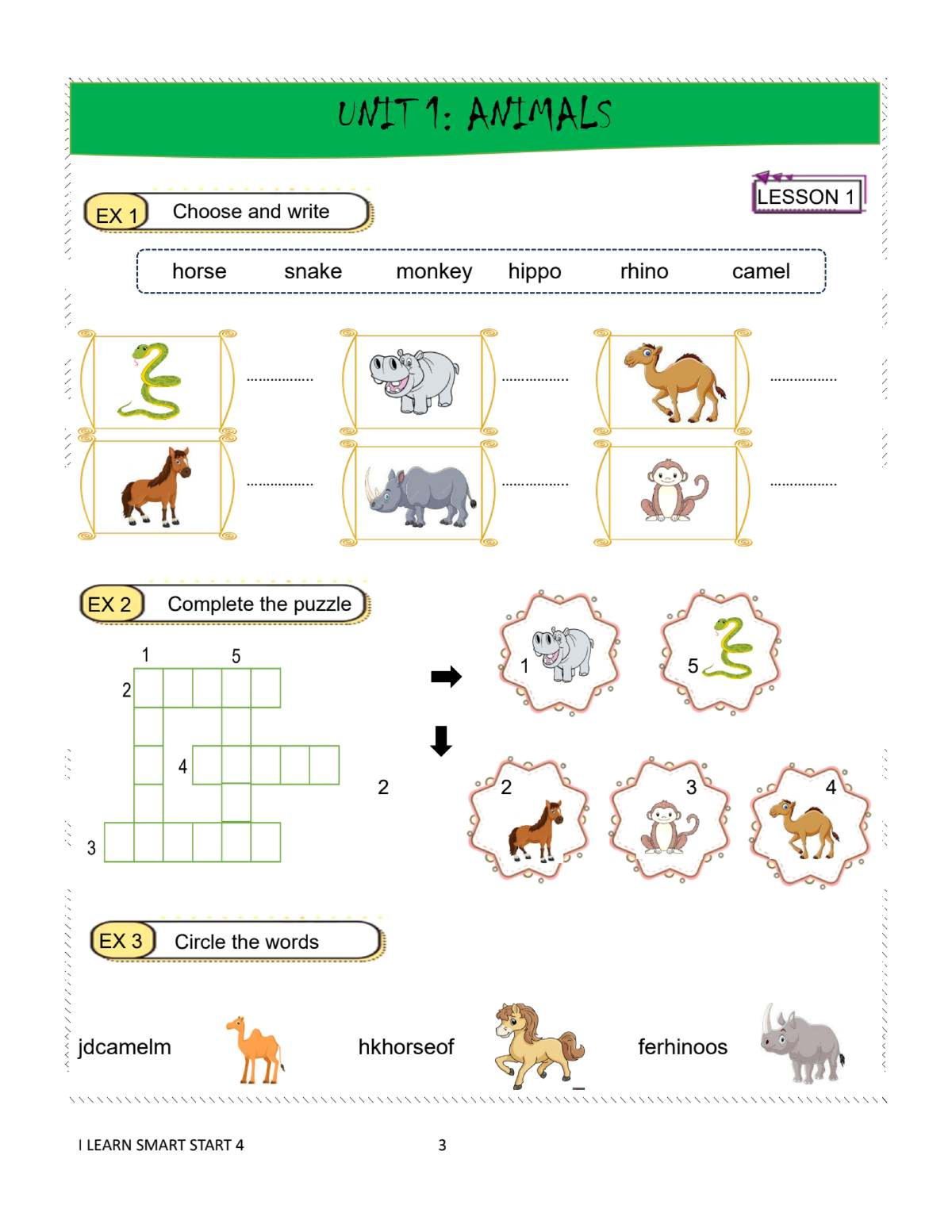 G4-24:09 - Animals Lesson 1 Exercises and Activities - Studocu