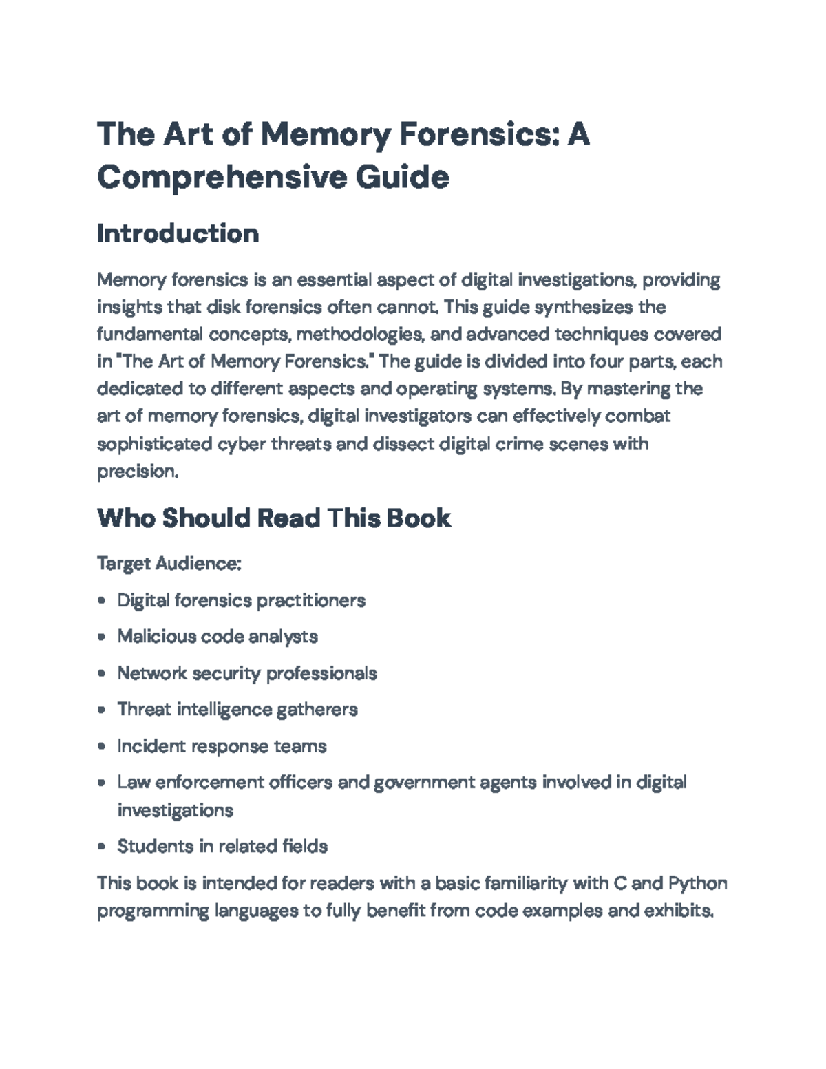 The Art of Memory Forensics: Comprehensive Guide on Techniques & Tools - The Art of Memory - Studocu