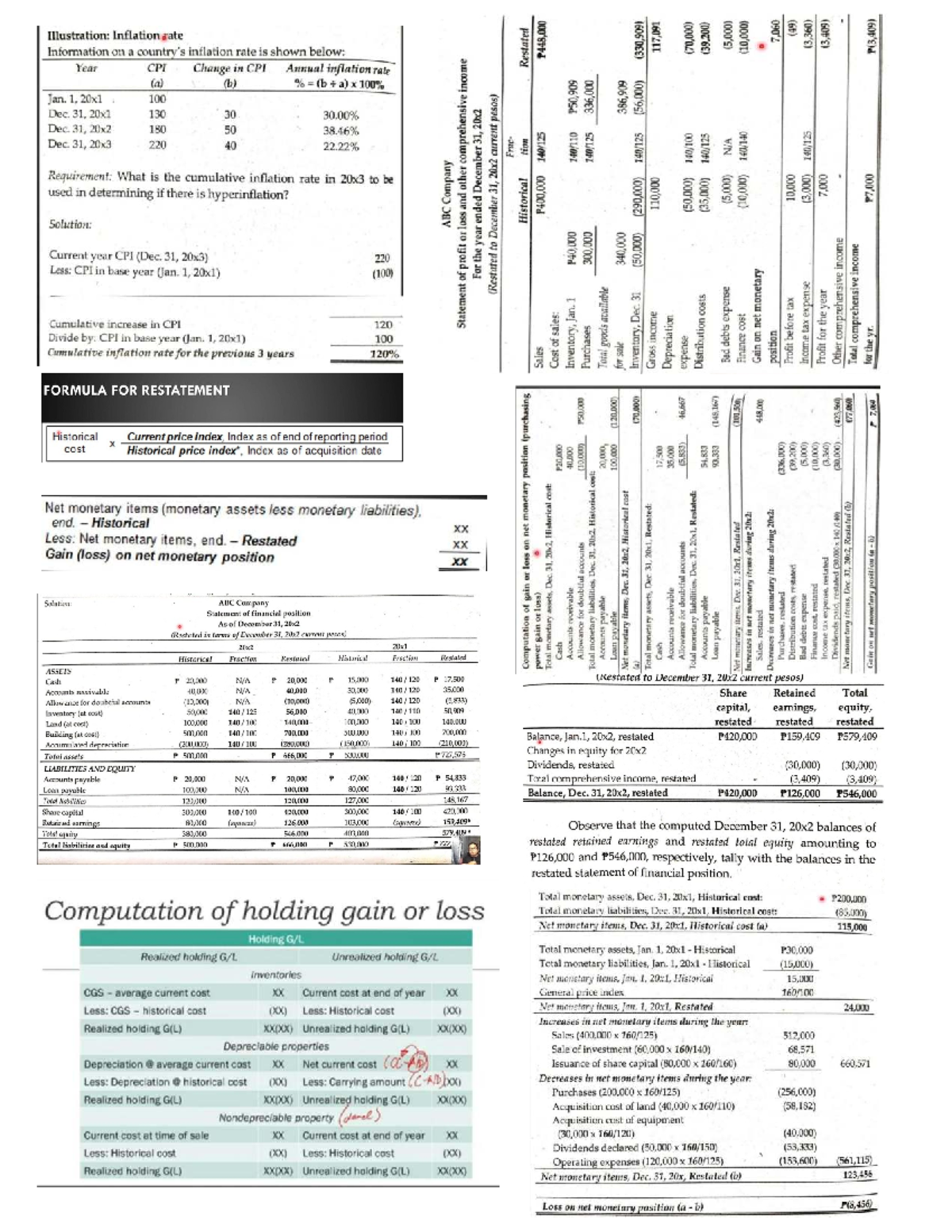 Inflation Analysis and Cumulative Rate Calculation for 20x3 - Studocu