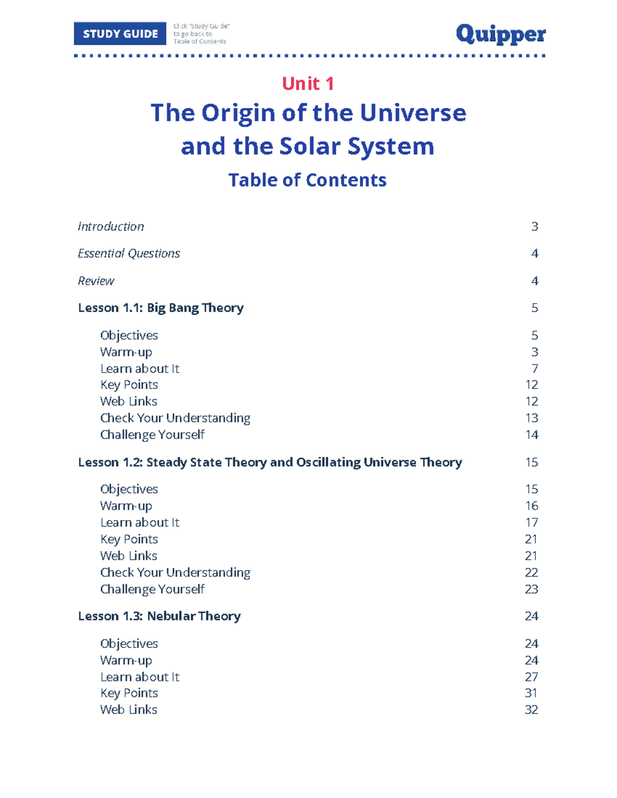 Earth Science SHS Unit 1 Study Guide: The Universe's Origins Explained ...