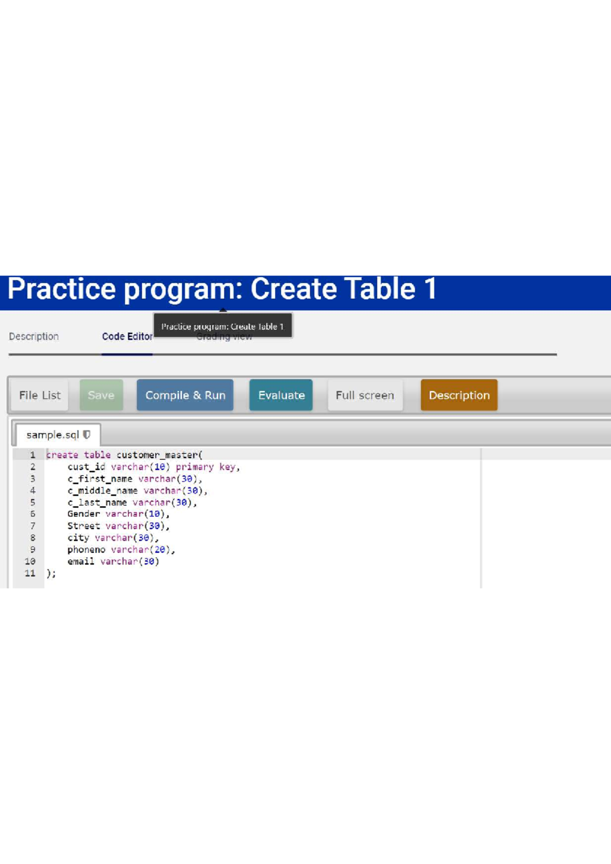 MySQL Practice Programs: Create, Alter, Insert, Update, Delete - Studocu