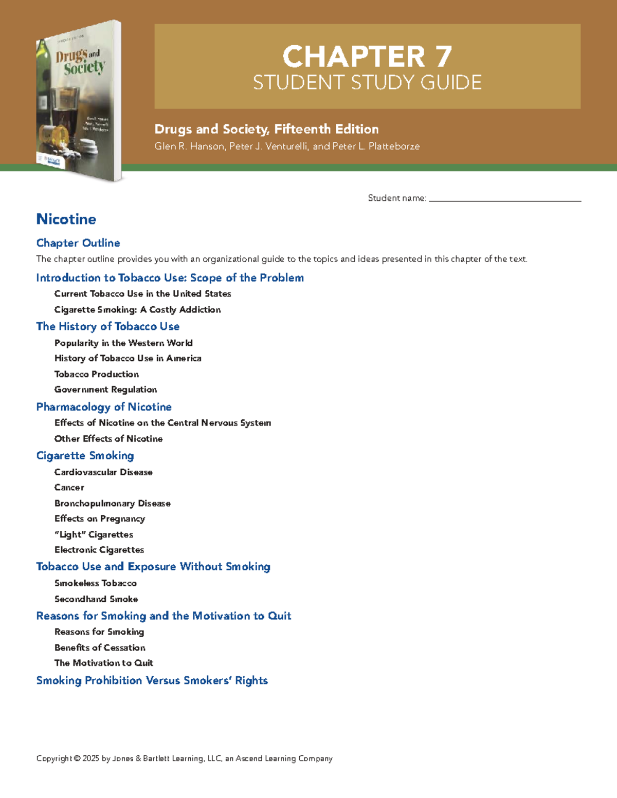 Drugs and Society (CH 7) Study Guide: Understanding Nicotine Usage - Studocu