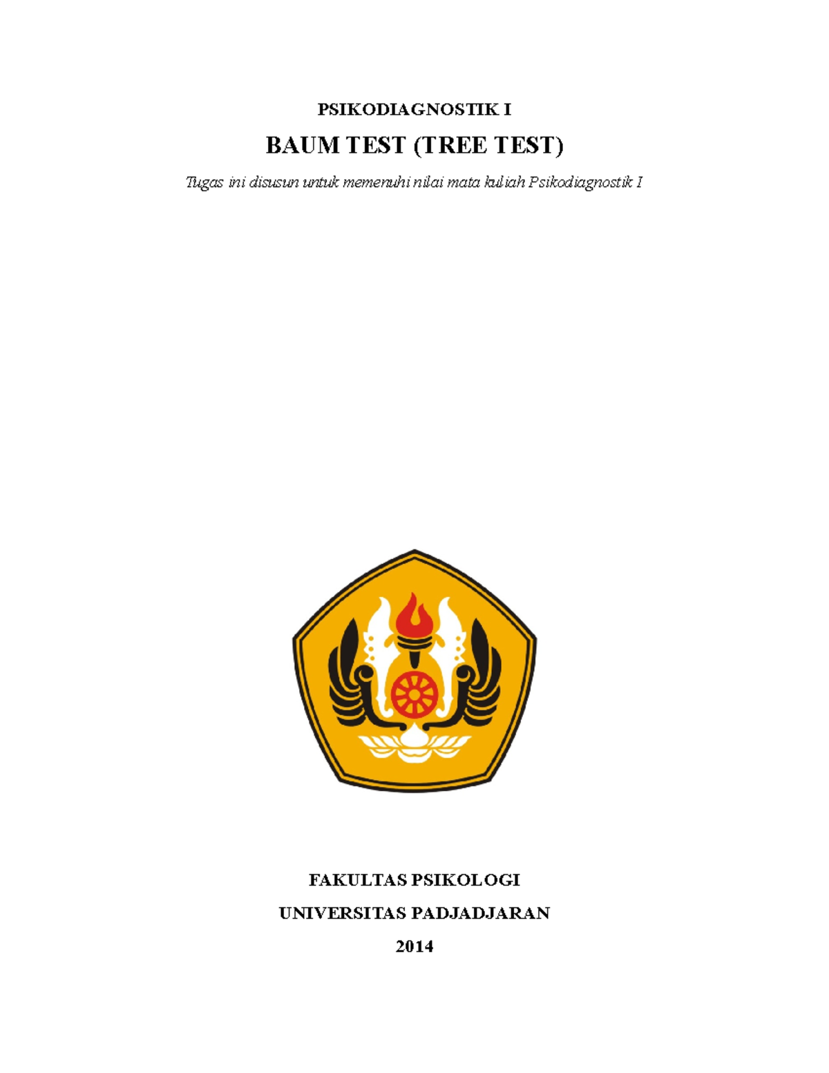 Makalah tentang Uji Pohon (BAUM) pada Psikodiagnostik I - Studocu