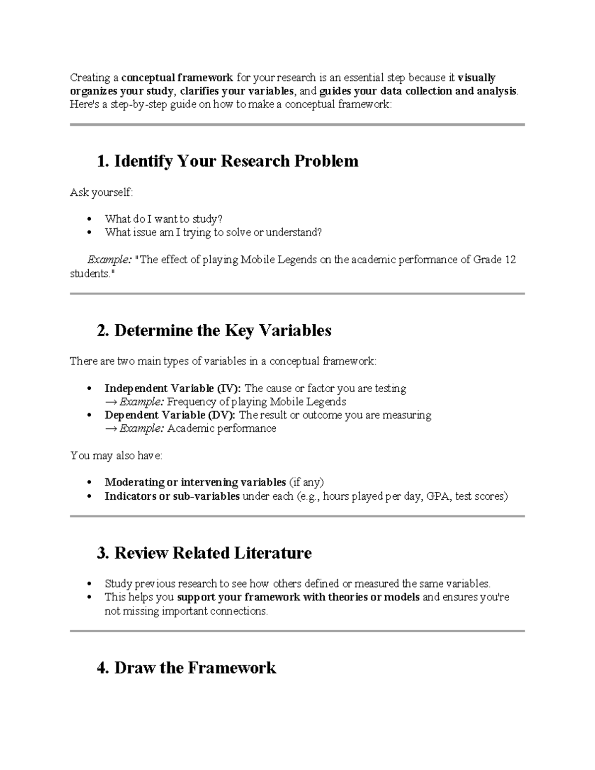 PR2: Guide to Creating a Conceptual Framework for Research - Studocu