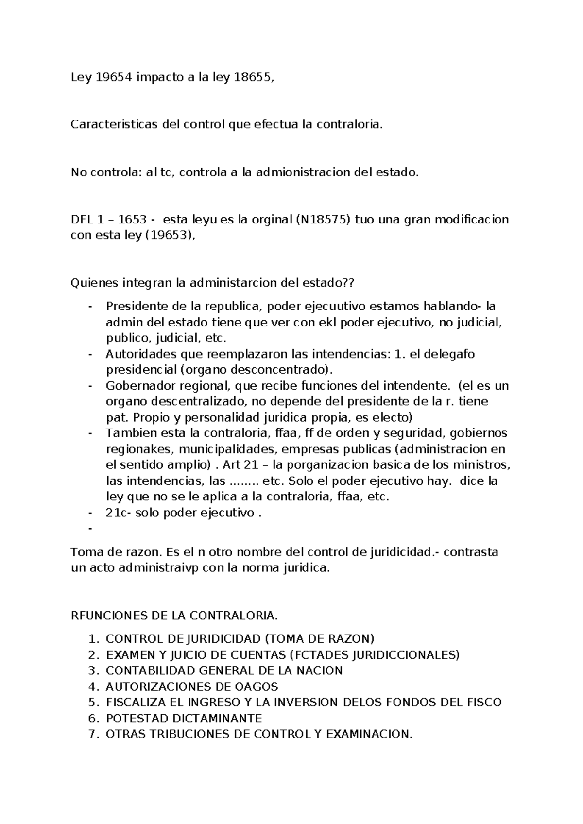 Ley 19654 y su Impacto en la Ley 18655: Control de la Contraloría (Adm ...