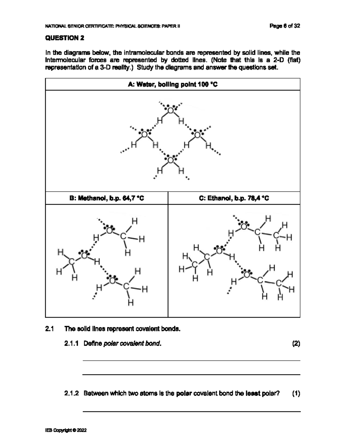 NATIONAL SENIOR CERTIFICATE: PHYSICAL SCIENCES: CHEMICAL BONDING EXT 1 ...