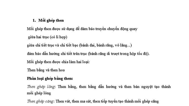 Tóm tắt Mối ghép then và Chốt trong Cơ khí - Mã MH123 - Studocu