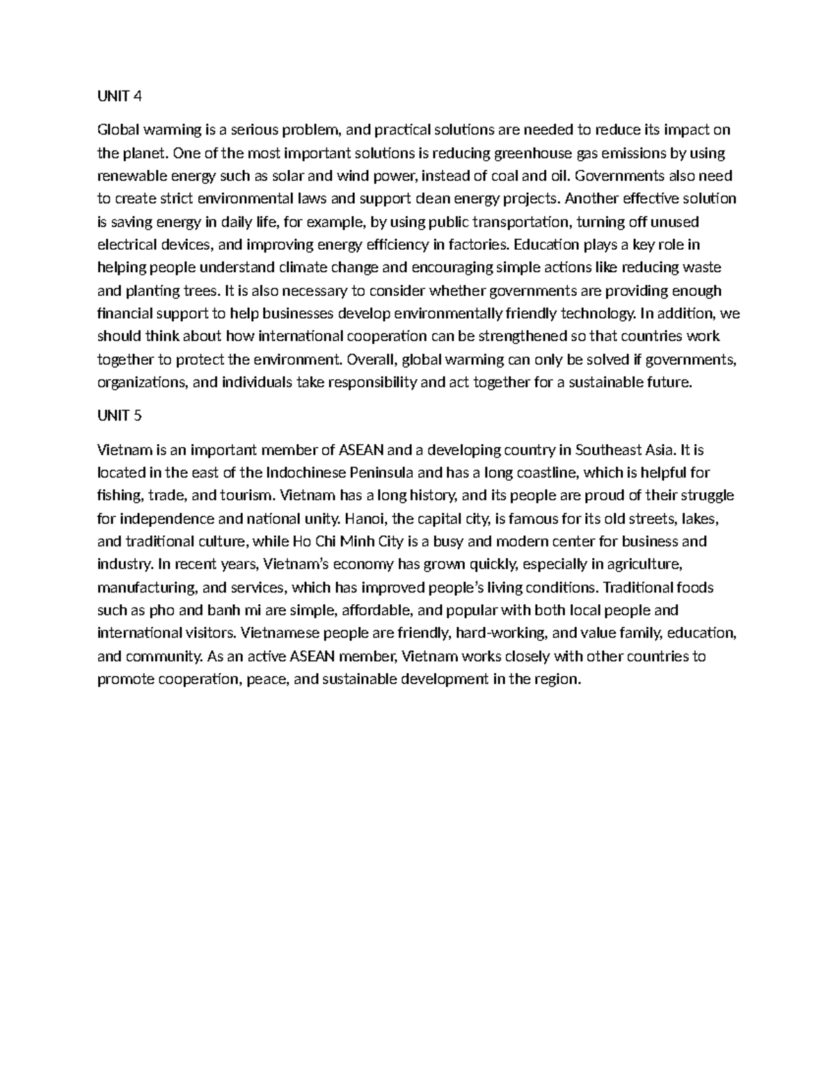 Writing CK1 - GRTG: Global Warming Solutions & Vietnam's Development ...