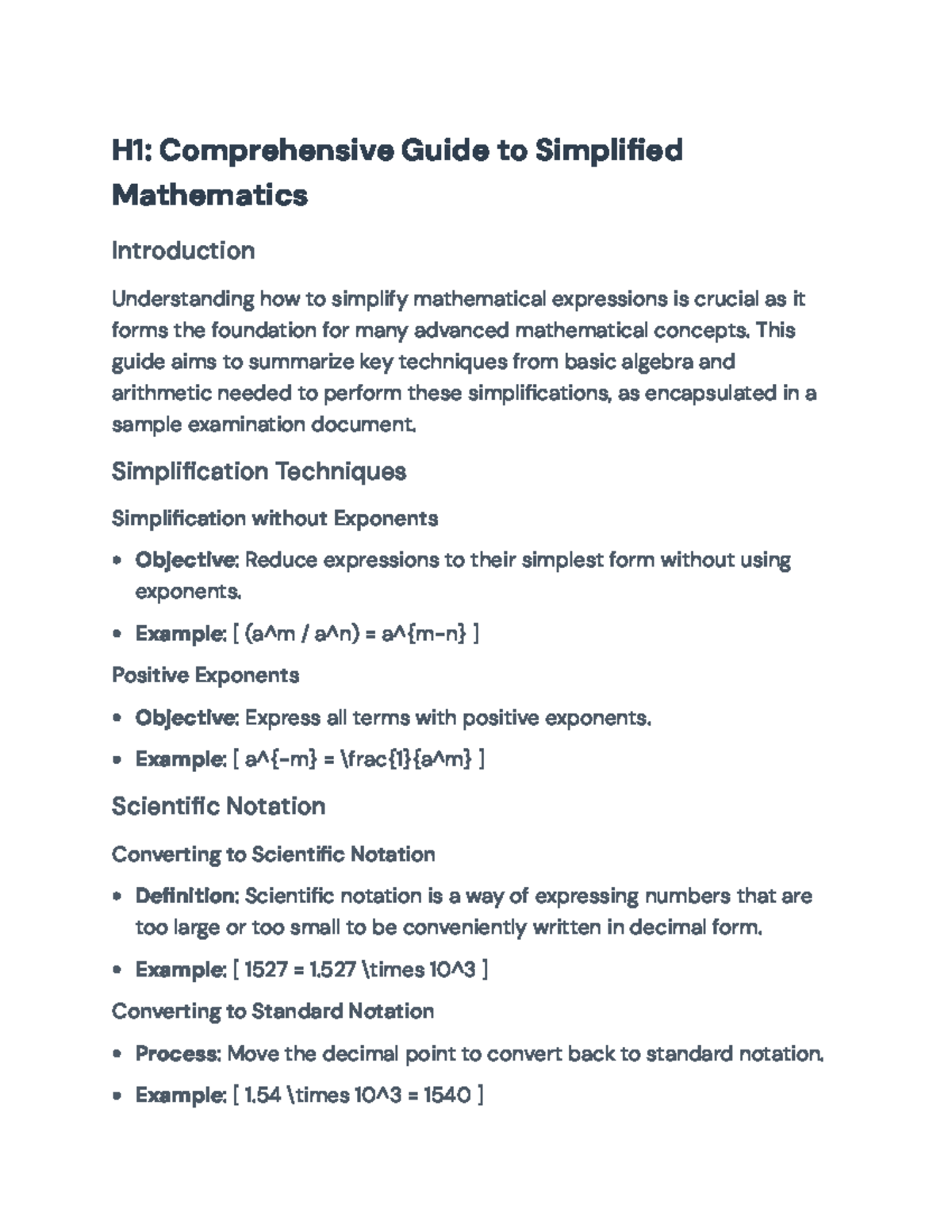 Comprehensive Guide to Simplifying Mathematical Expressions for Exams ...