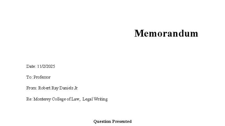 Carmichael Farm Draft Memo: Legal Writing on Trespass Claim - Studocu