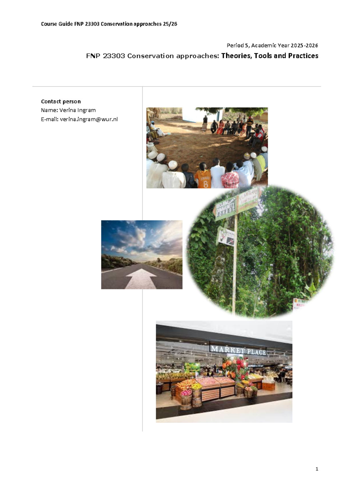 Course Guide FNP 23303: Conservation Approaches for 2026 - Studeersnel