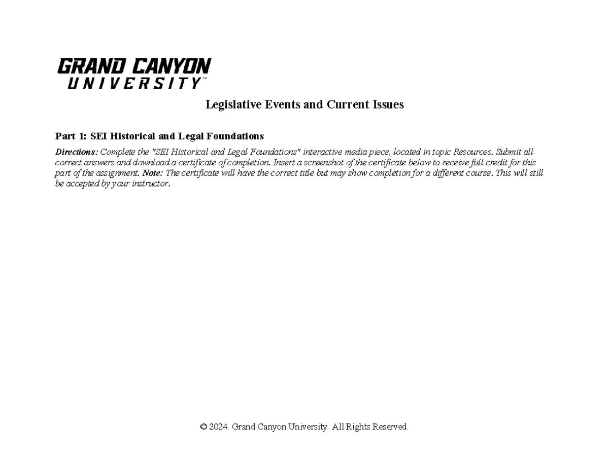 Legislative Events and Current Issues Chart Topic 1 Submit ...