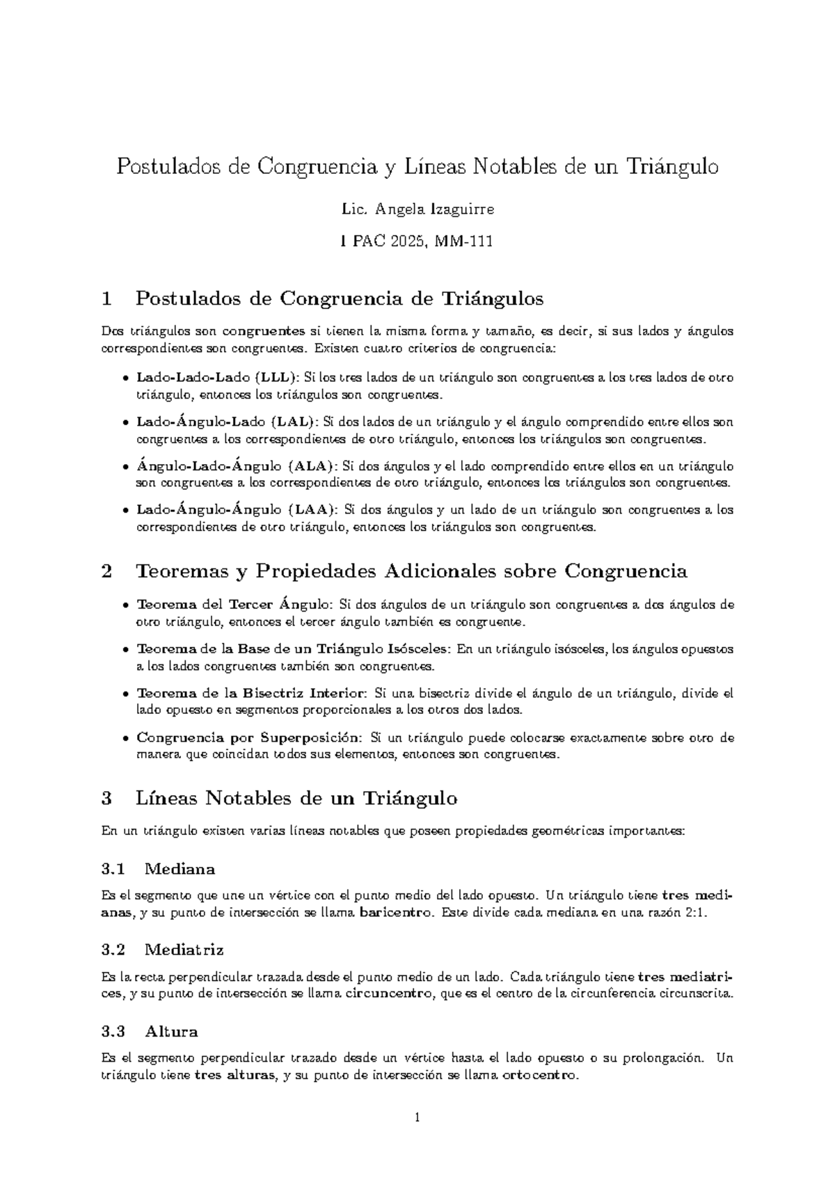 Congruencia y Ejercicios de Notables - Lic. Angela Izaguirre I PAC 2025 ...