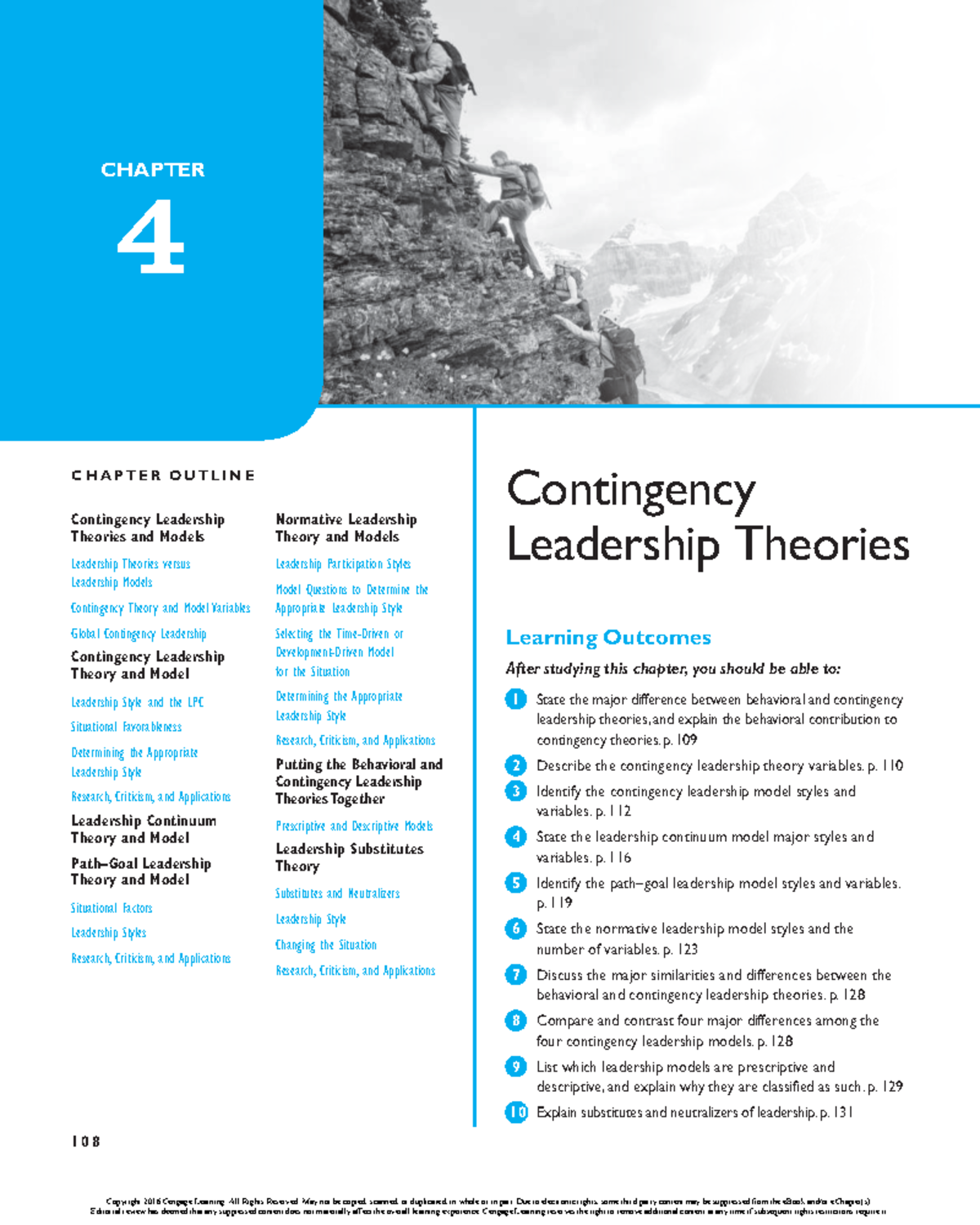 CHAPTER 4: CONTINGENCY LEADERSHIP THEORIES & MODELS OVERVIEW - Studocu