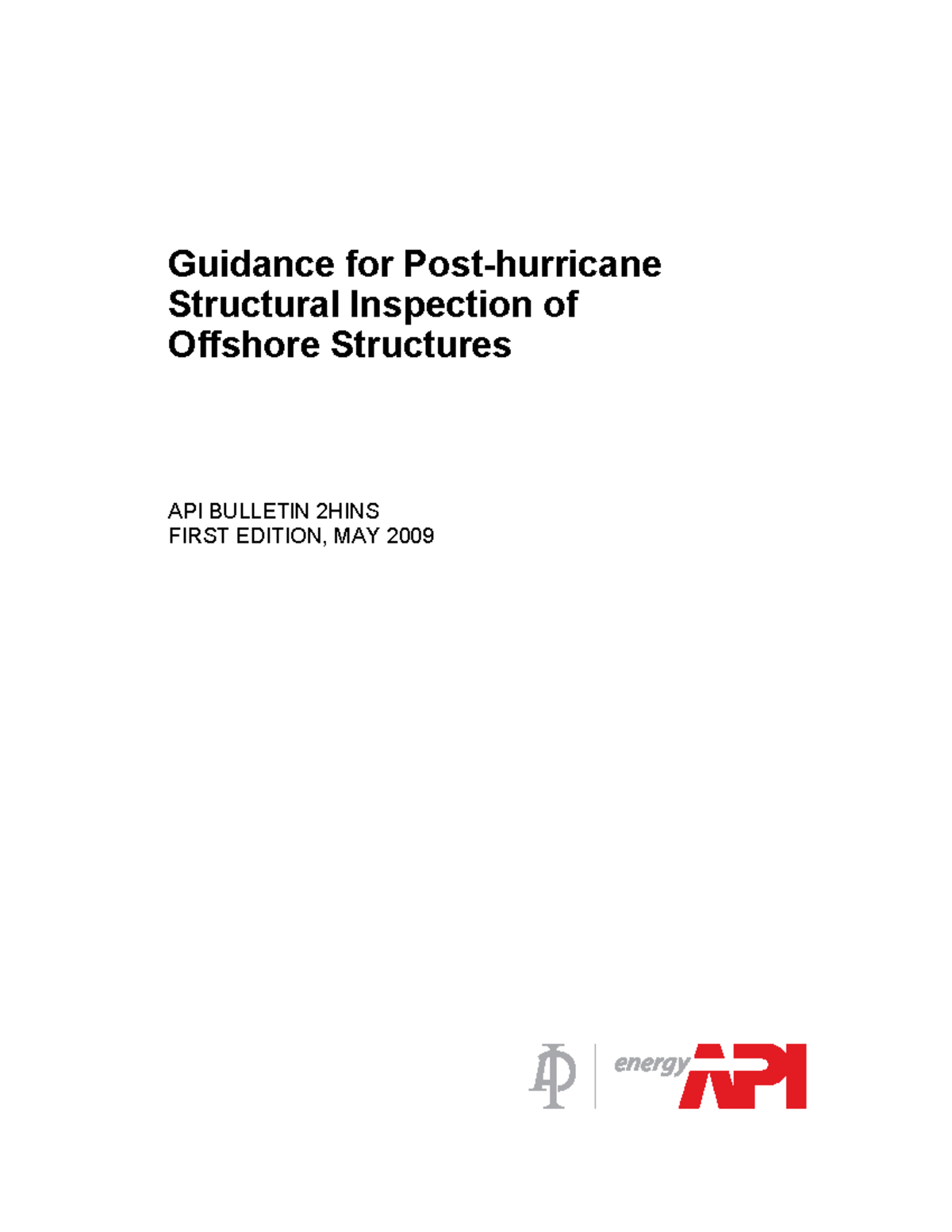 API Bull 2HINS-2009 - NORMA TECNICA - Guidance for Post-hurricane ...