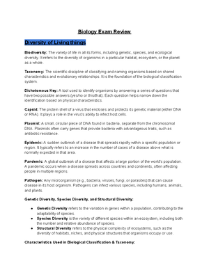 Biology - Grade: 11 - High School - Canada - Studocu