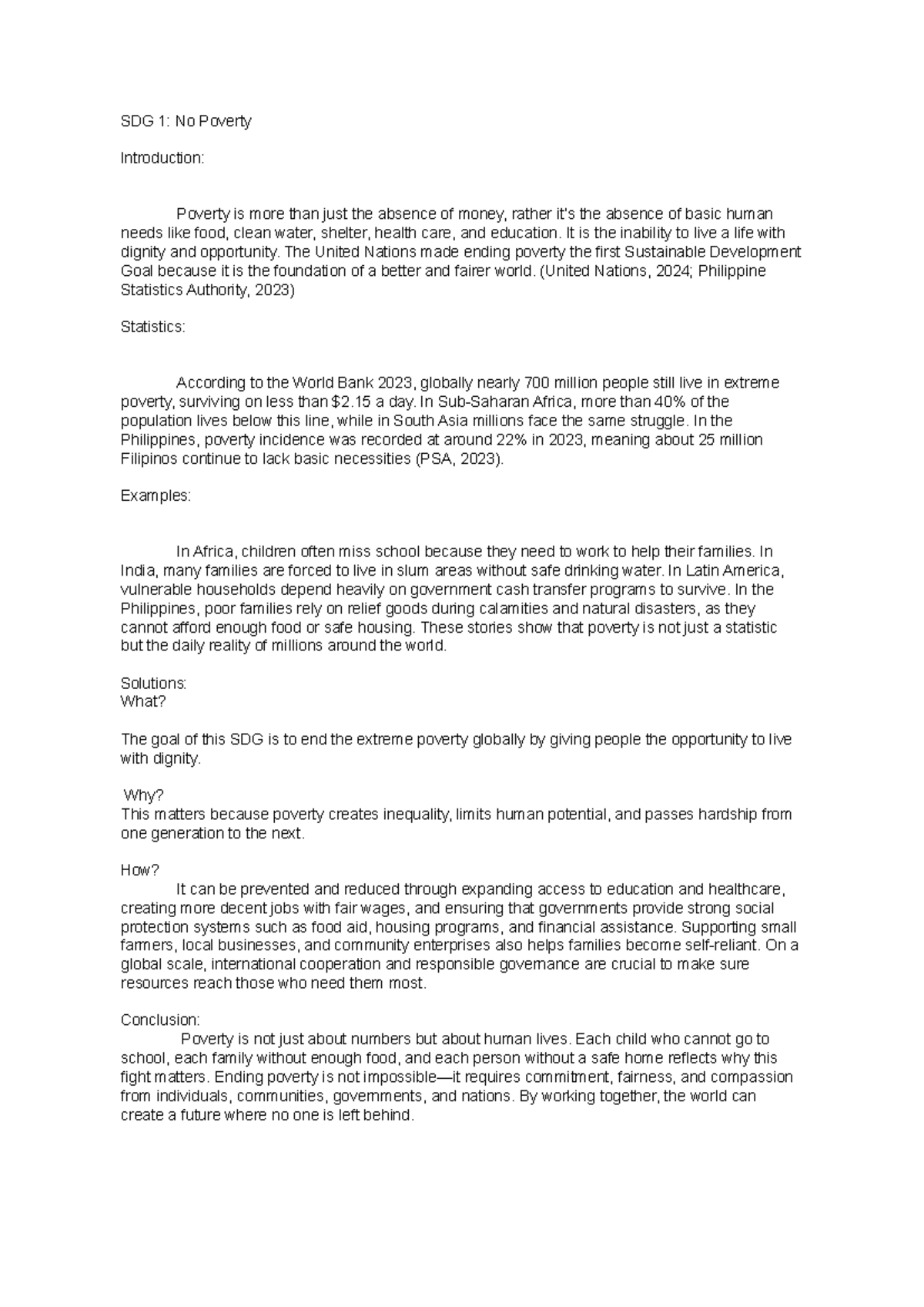 SDG 1: No Poverty - An Academic Overview of Global Challenges and ...