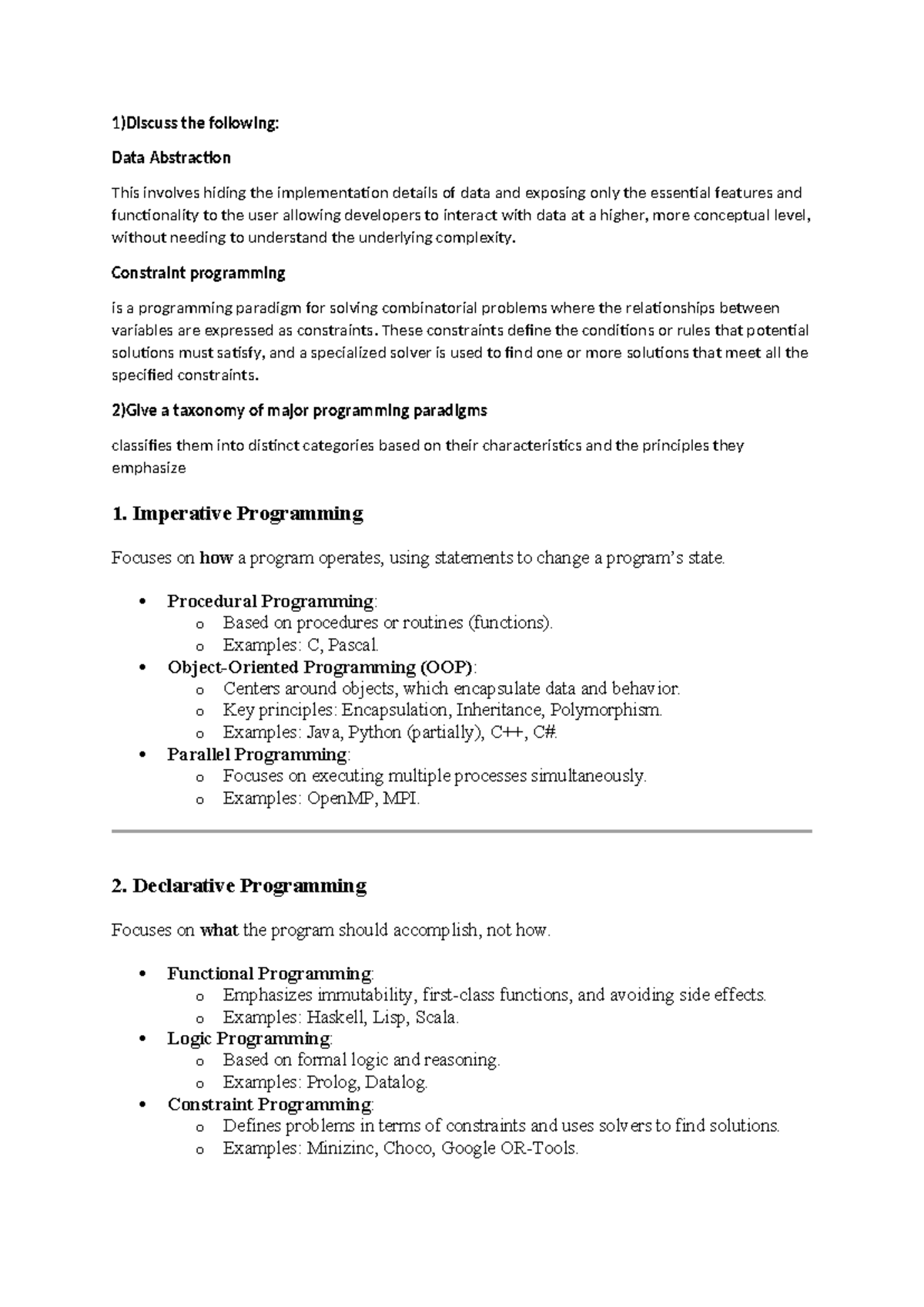 Programming Paradigms Assignment: Data Abstraction & Implementation ...
