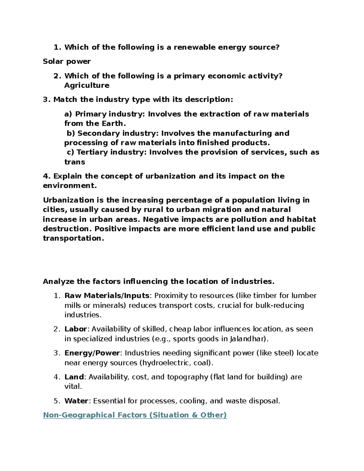 AP Human Geography Unit 5: Agriculture & Land Use Quiz Notes - Studocu