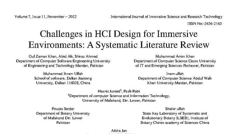 Challenges in HCI Design for Immersive Environments: A Systematic ...