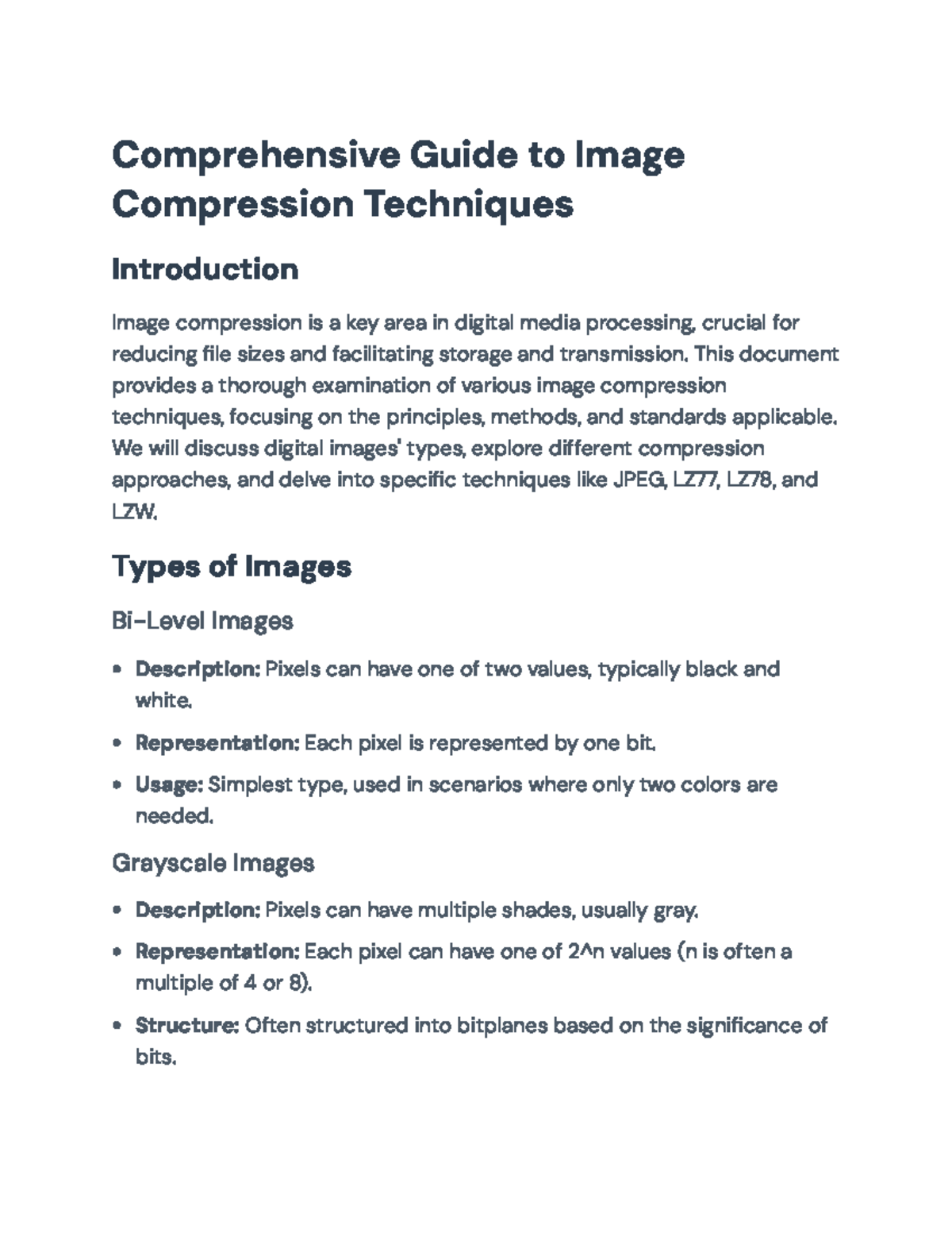 Comprehensive Guide to Image Compression Techniques and Standards ...