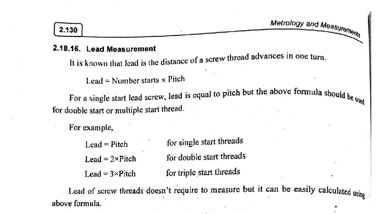 Metrology and measurements - 18. Lead Measurement It is known that lead ...