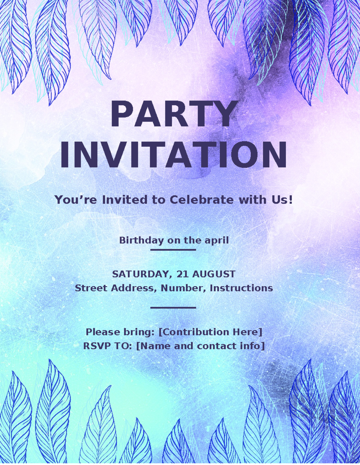 Party Invitation - a weather disturbances - Basic Calculus - PARTY ...