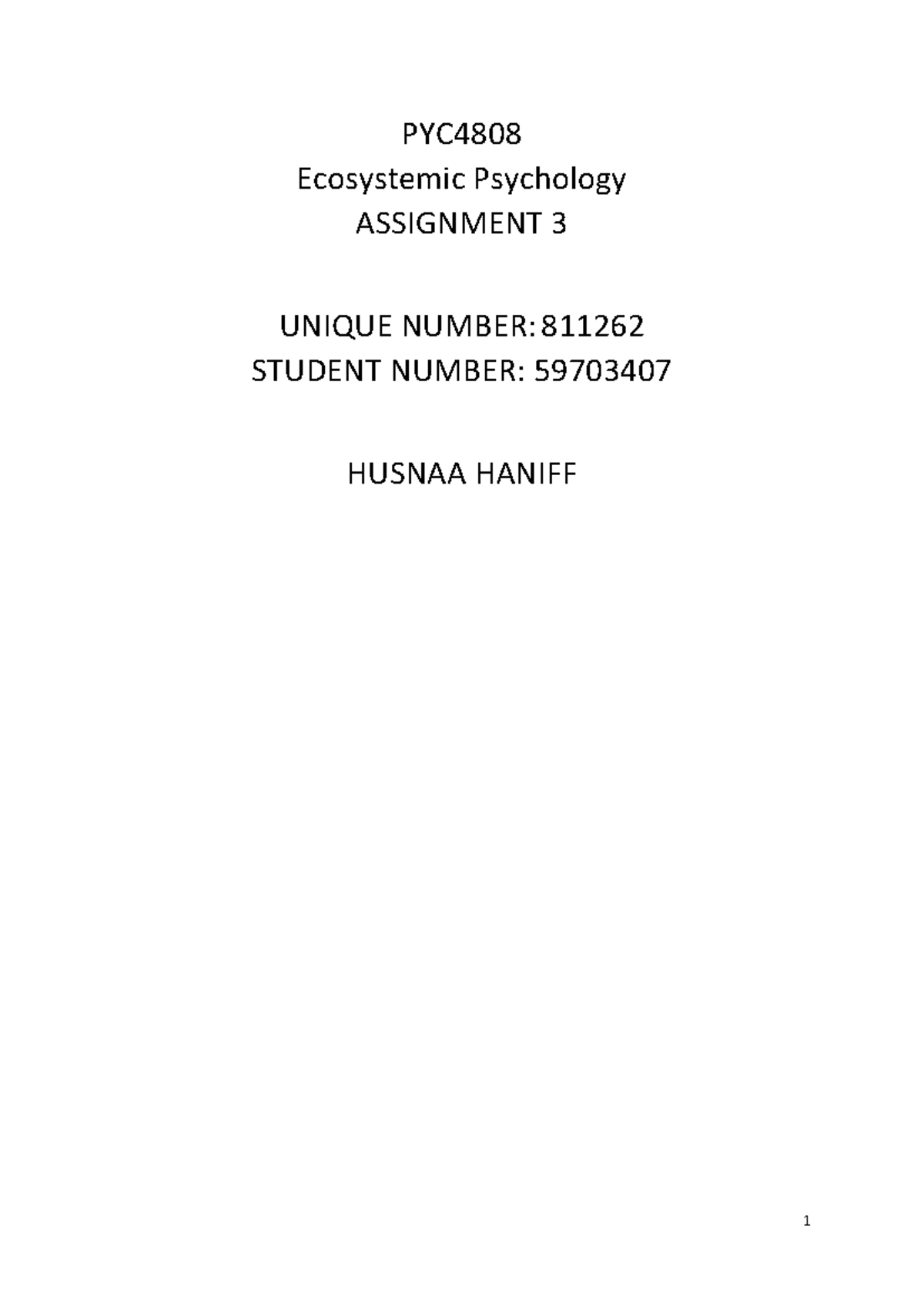 PYC4808 Assignment 3 - A comparison of the concept of reality as viewed from a first order - Studocu