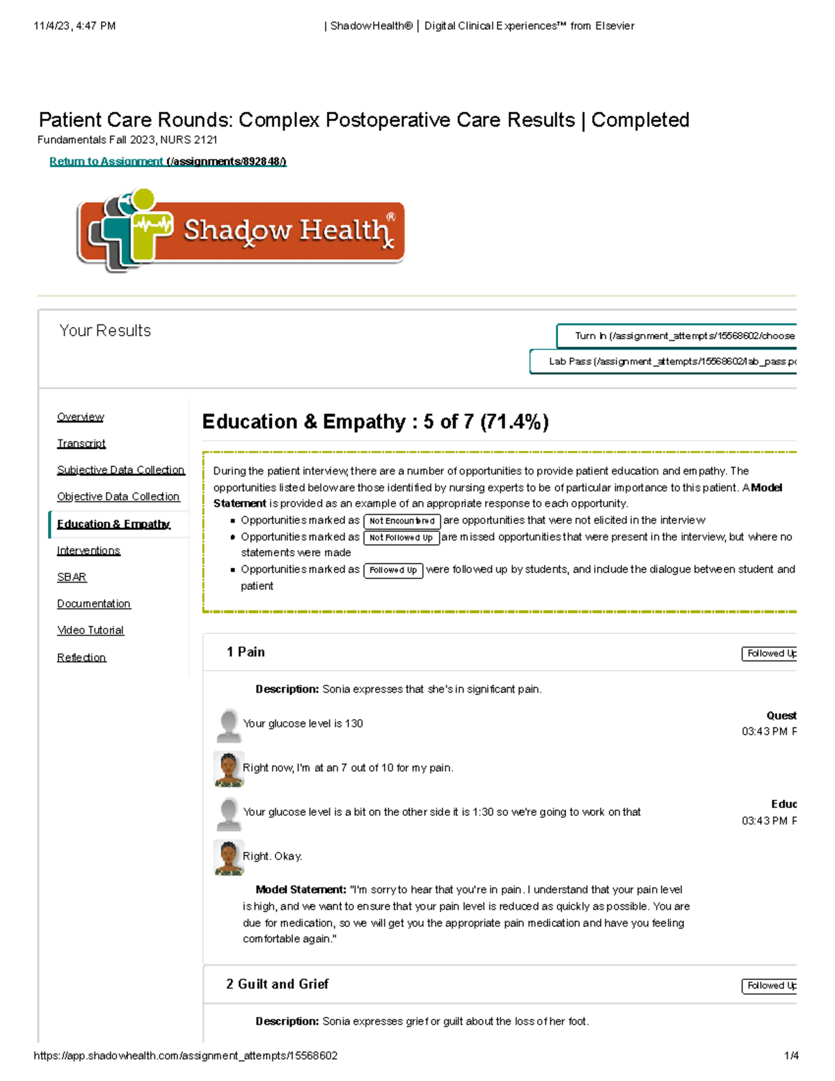 Patient Care Rounds: Complex Postoperative Care Insights - NURS 2121 ...