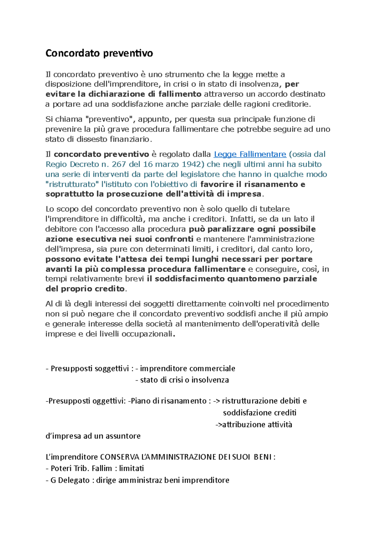 Documento 3 1 - schema concordato preventivo - Concordato preventivo Il ...