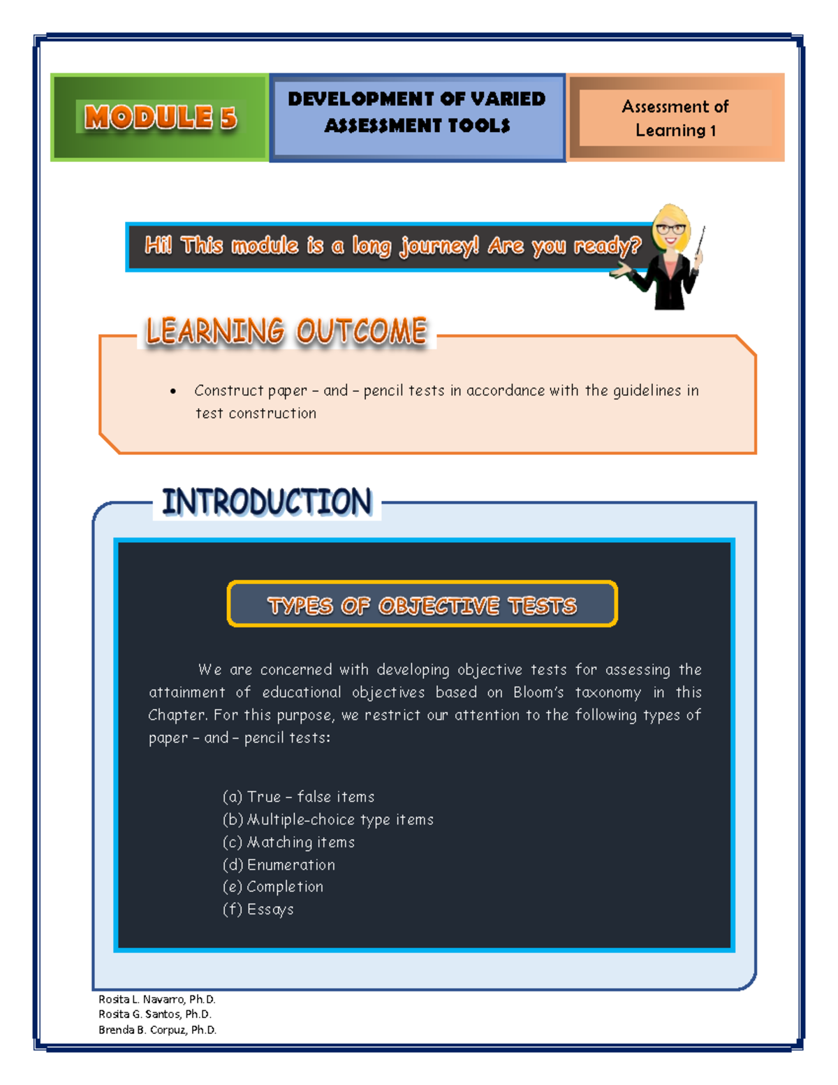 Module 1-5 Assessment: Test Construction and Test Item Development ...