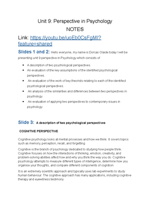 [Solved] An evaluation of the application of two perspectives ...