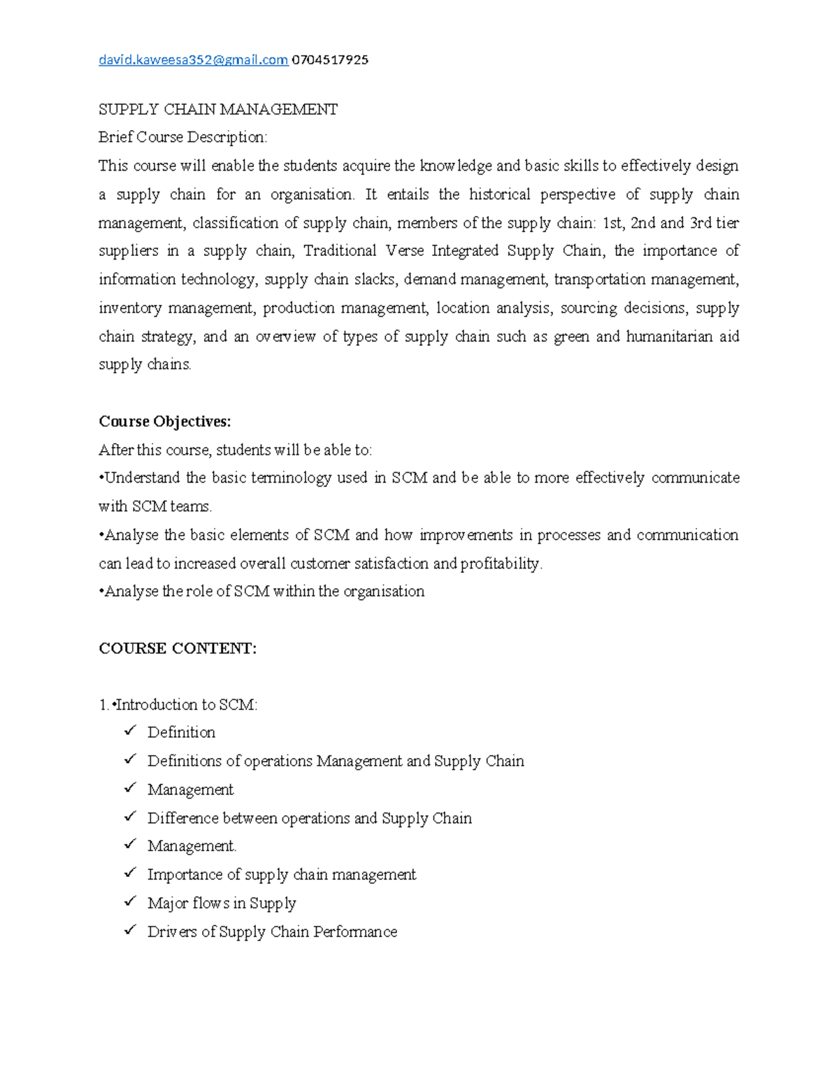 SCM 101: Key Concepts in Supply Chain Management and Strategies - Studocu