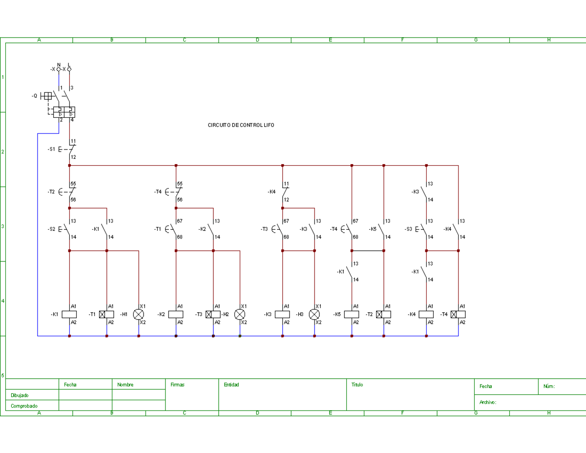 LIFO - Lifo por temporizadores - A A B B C C D D E E F F G G H Fecha Nombre Firmas Dibujado ...