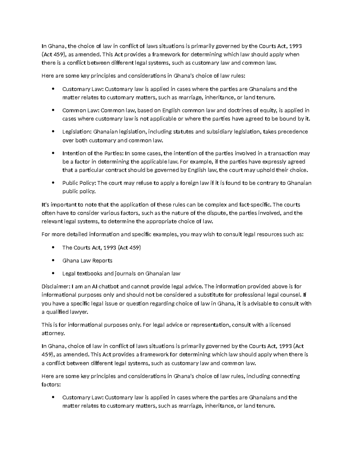 Ghanaian Conflict of Laws: Choice of Law Principles in Act 459 - Studocu