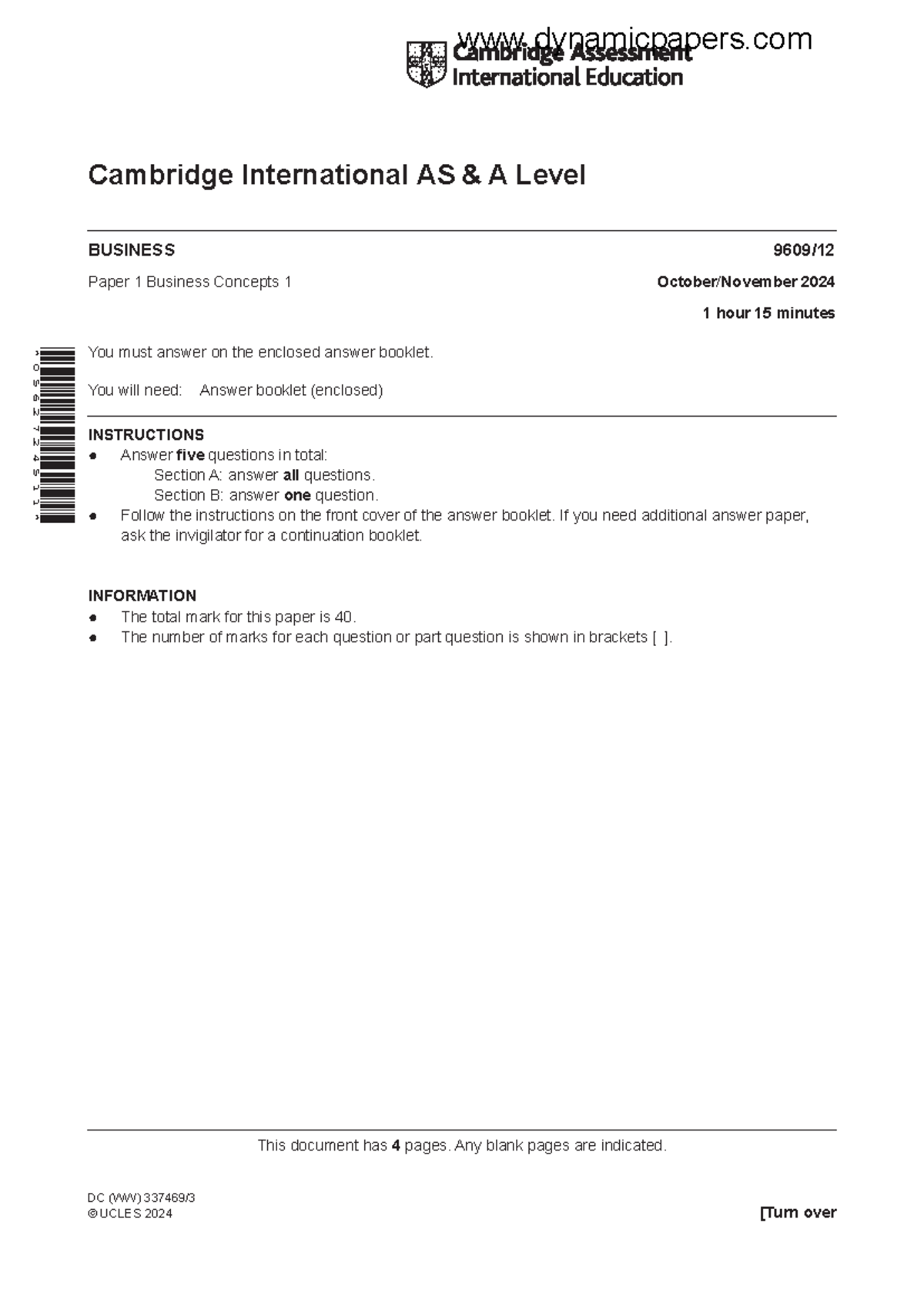 9609 w24 qp 12f - [Turn over Cambridge International AS & A Level 0 5 6 ...
