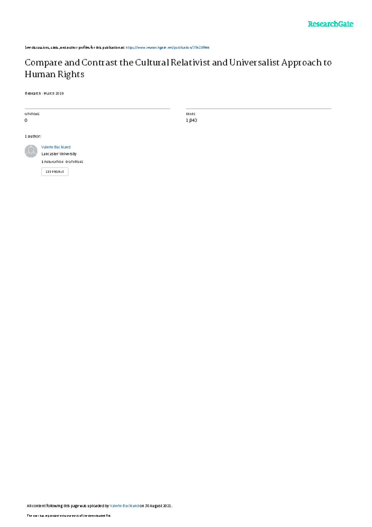 Cultural Relativism vs Universalism in Human Rights: A Comparative ...