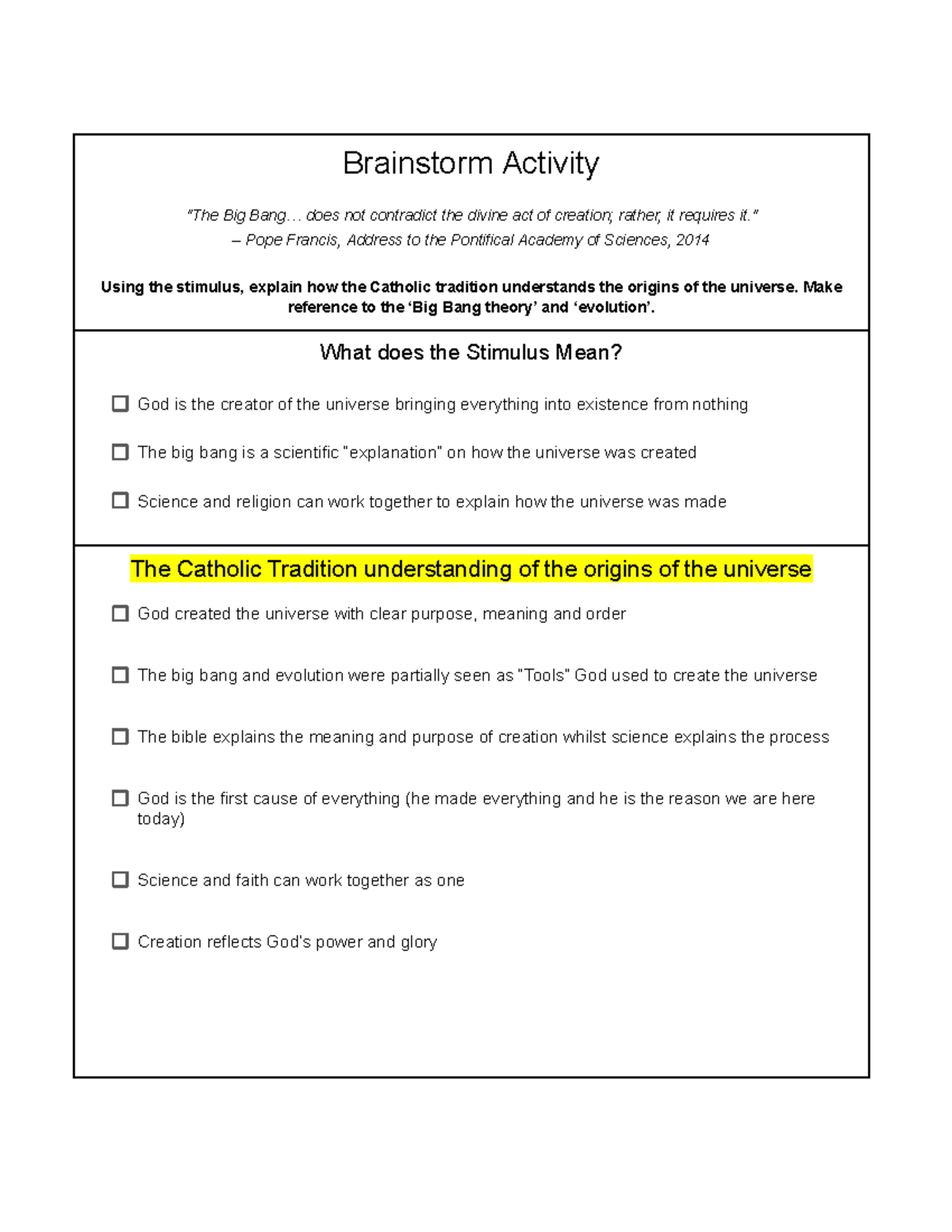 Understanding Catholic Tradition, Big Bang, and Evolution: A Study ...