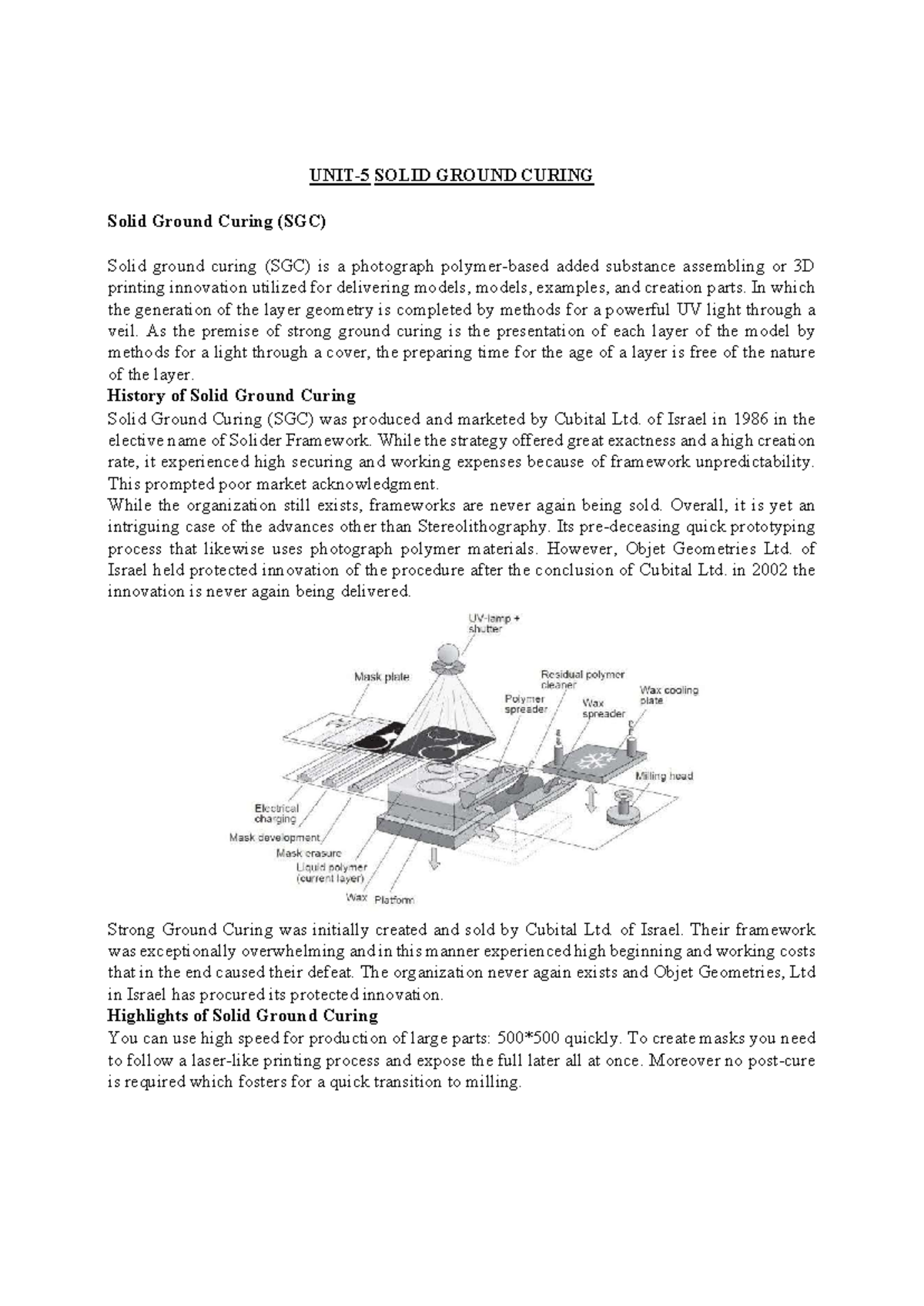 Mechanical Engineering 4: Solid Ground Curing and Rapid Prototyping ...