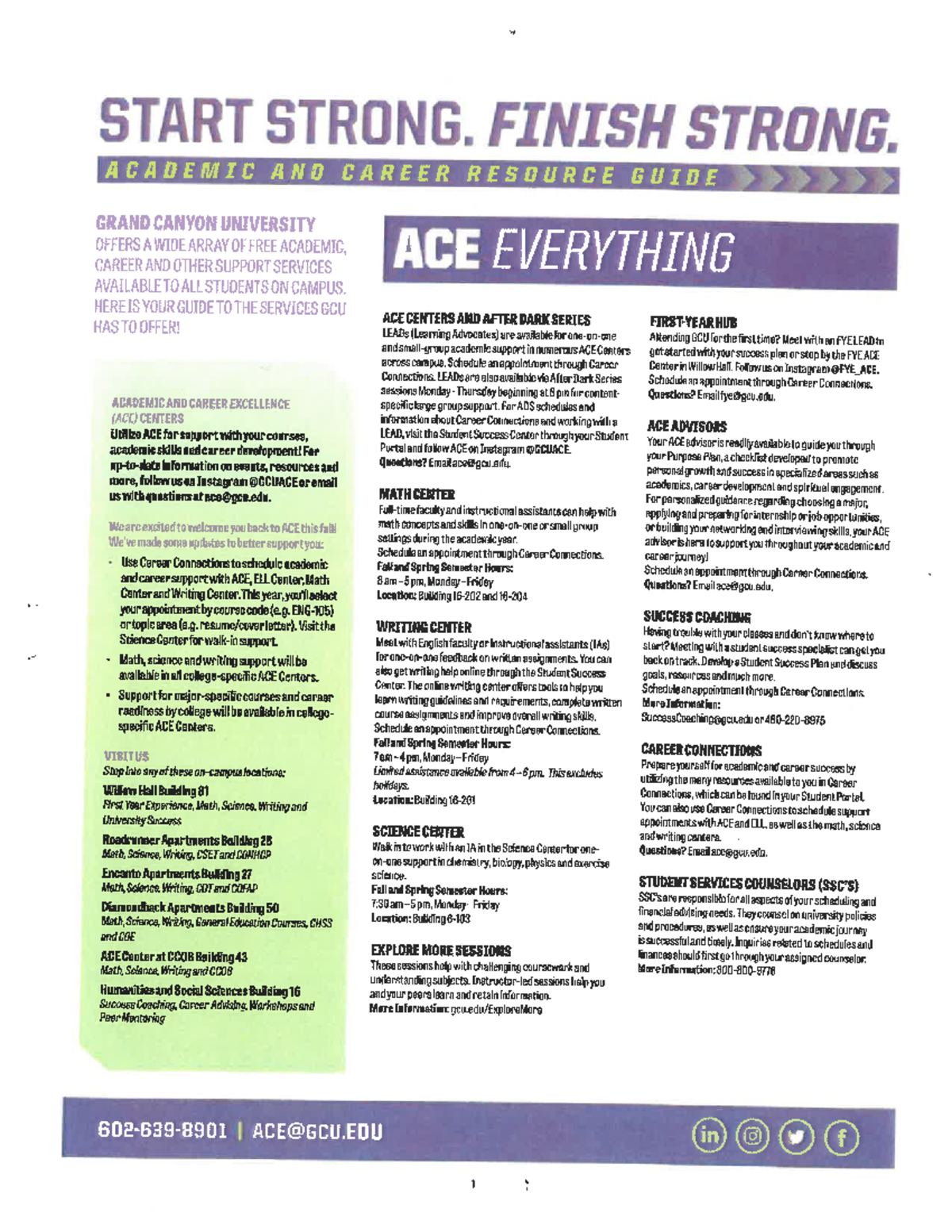 ACE Academic Resource Guide - START STRONG FINISH STRONG. ACADEMIC AND ...